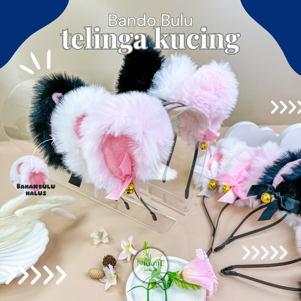 Jual Bando Telinga Kucing dengan Lonceng - Aksesoris Rambut Niu Me ...