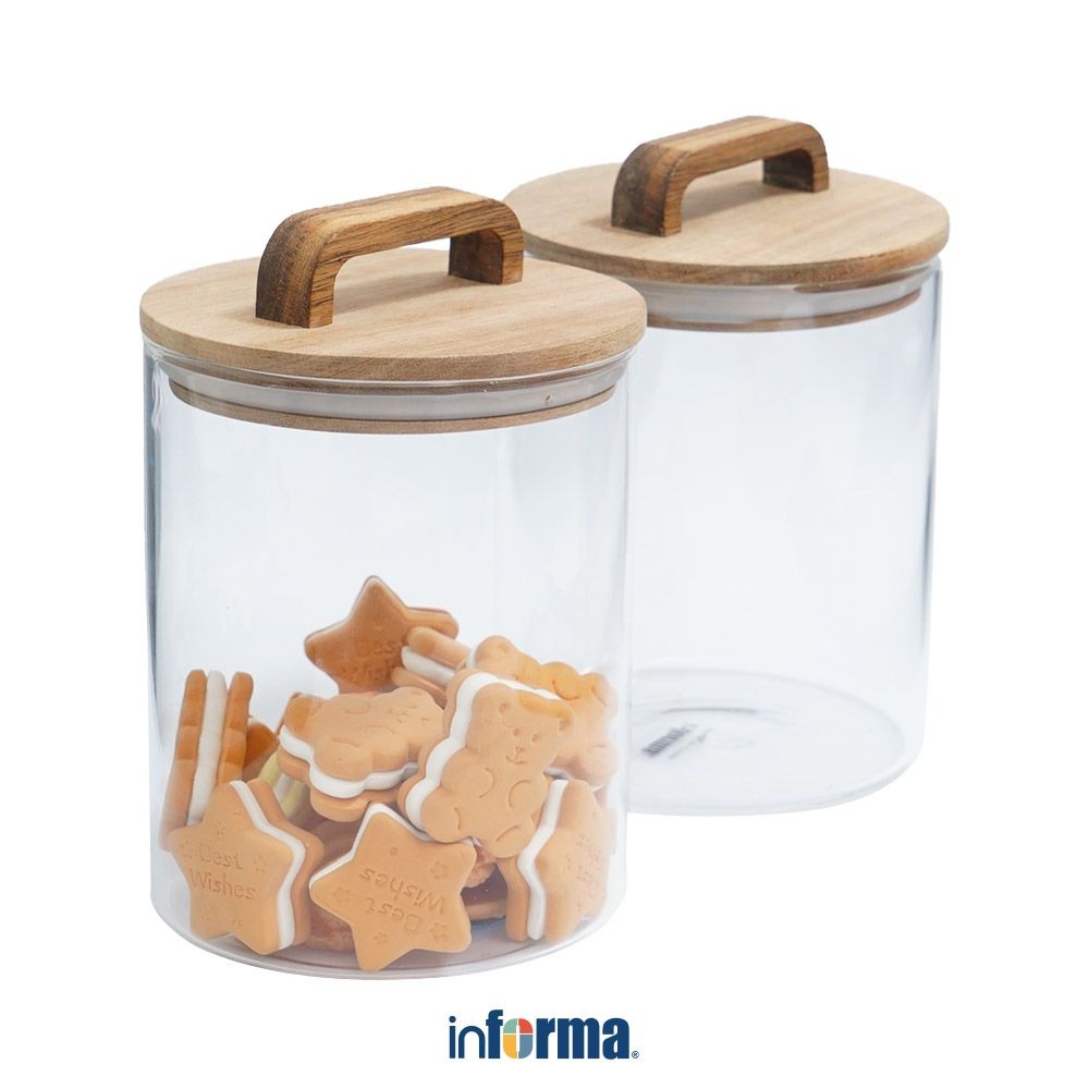 Jual Informa Set 2 Pcs Tayla Stoples Kaca Jar Tempat Simpan Snack Dan ...