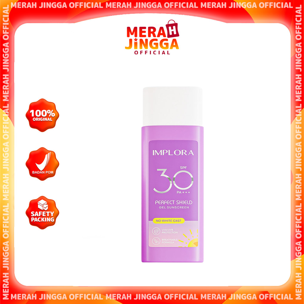Jual Implora Perfect Shield Gel Sunscreen SPF 30 PA+++ 50ml | Merah ...