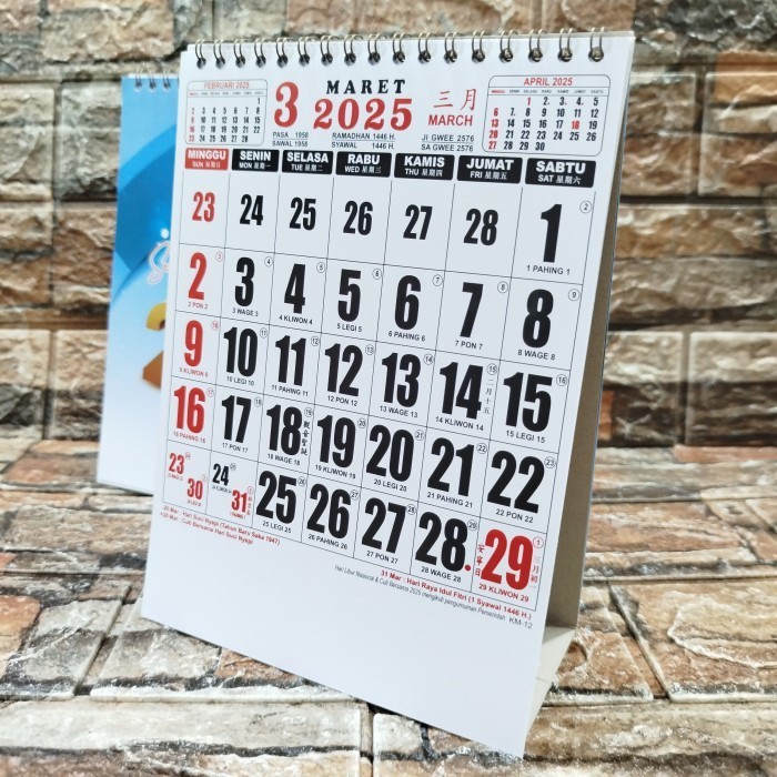 Jual Kalender Meja Angka Besar Tahun 2025 (MJ) - model tinggi - model ...