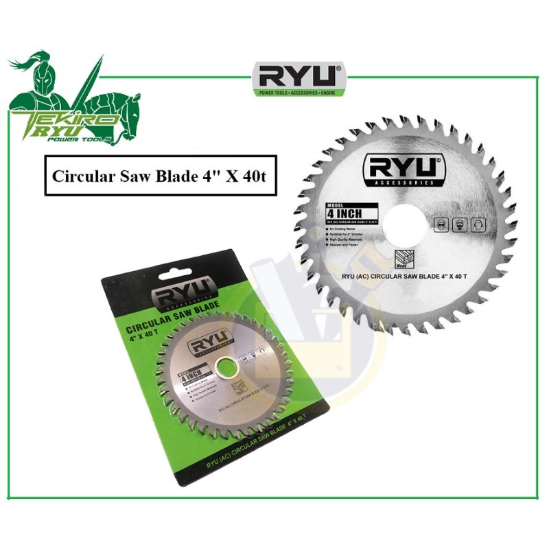 Jual RYU Mata Circular Saw Blade 4" x 40 T /gergaji Pisau Potong Kayu ...