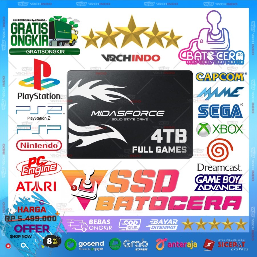 Jual SSD External Game Batocera / Retrobat - All in One Games Console Retro Emulator !! | Shopee ...