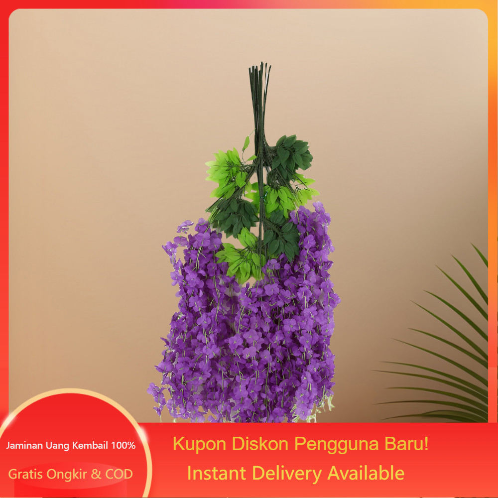 Jual 12 PCS Bunga Wisteria Sintetis Daun Rambat Plastik Bunga Dekorasi ...
