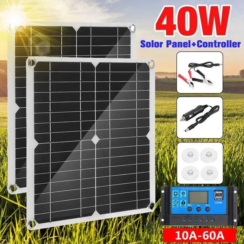 Jual 40W Solar Panel Kit 12V/5V Monocrystalline Silicon Solar Panel ...