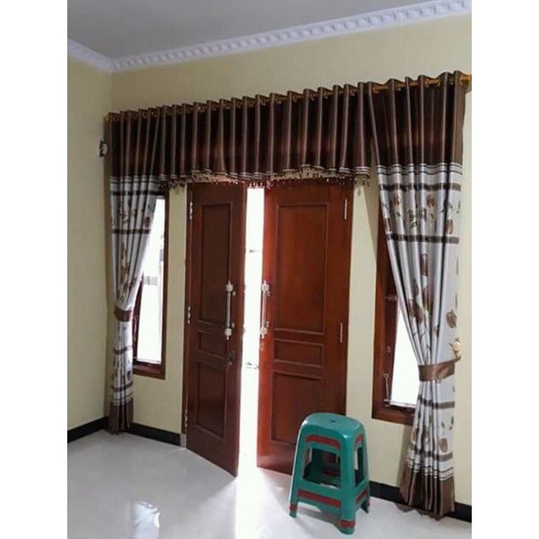 Jual DE76T Gorden Paket Gorden 1set Gorden Dan Poni Jendela Pintu 1set ...