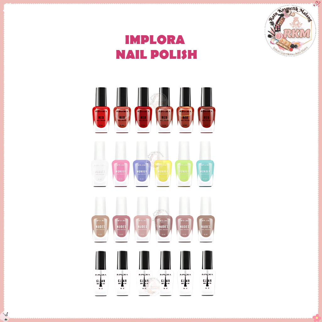 Jual IMPLORA Nail Polish | Kutek / Cat kuku Nudes Wonder Red Clear ...