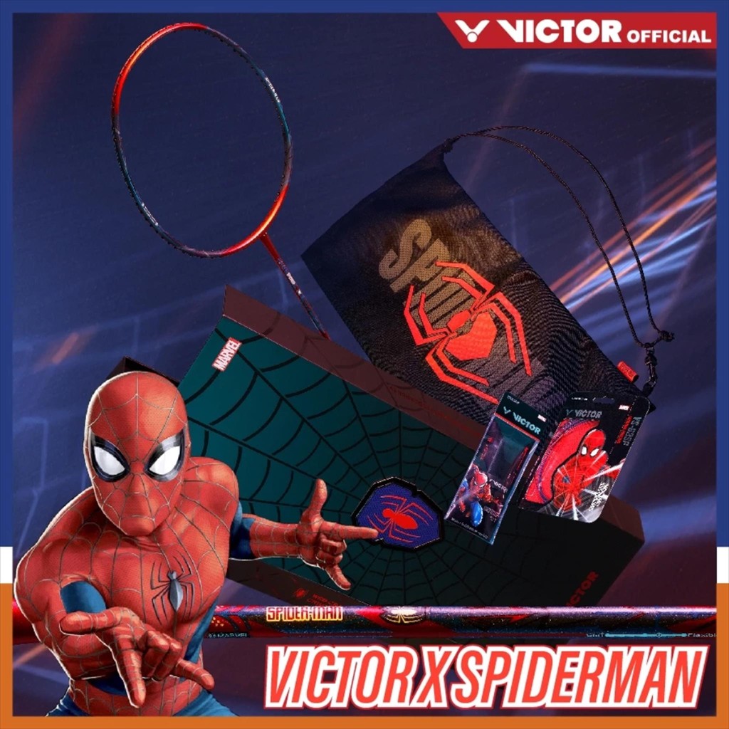 Jual RAKET REKET BADMINTON VICTOR SPIDERMAN GB D + SENAR VS-63 SP ...