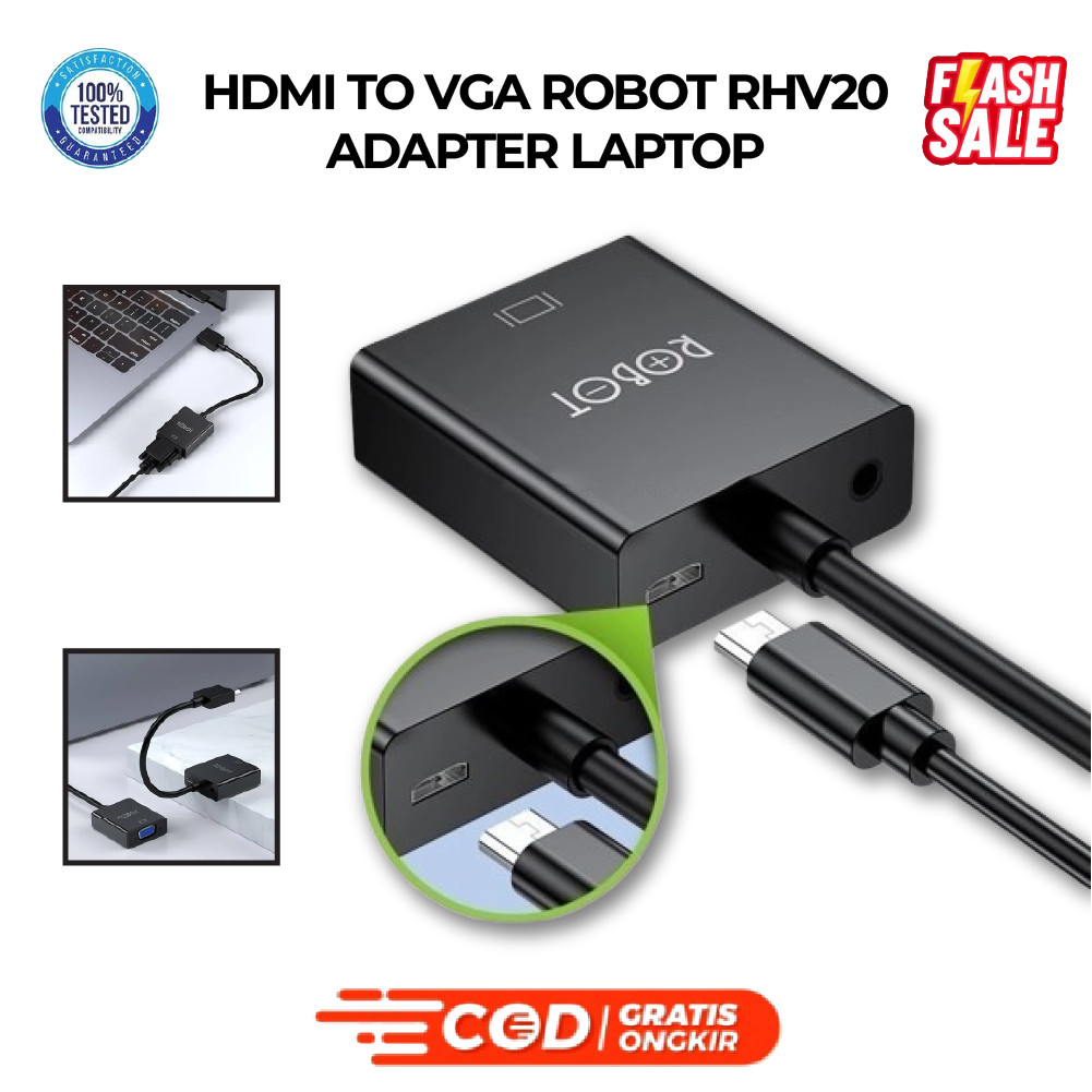 Jual HDMI TO VGA ROBOT RHV20 H Adapter Laptop/PC 1080P With Audio ...