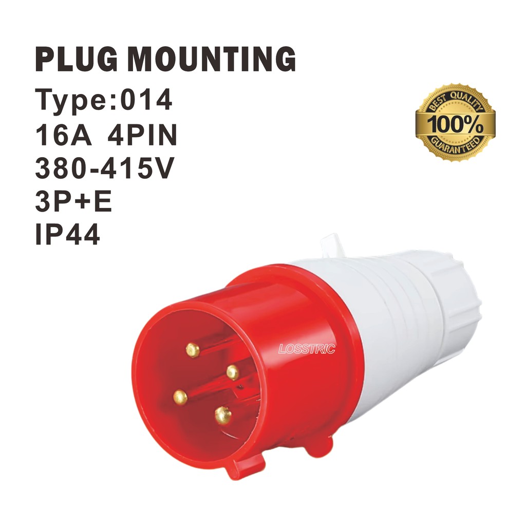 Jual Industrial Socket / Plug Mounting 4PIN 16A Male Steker 014 | Shopee Indonesia