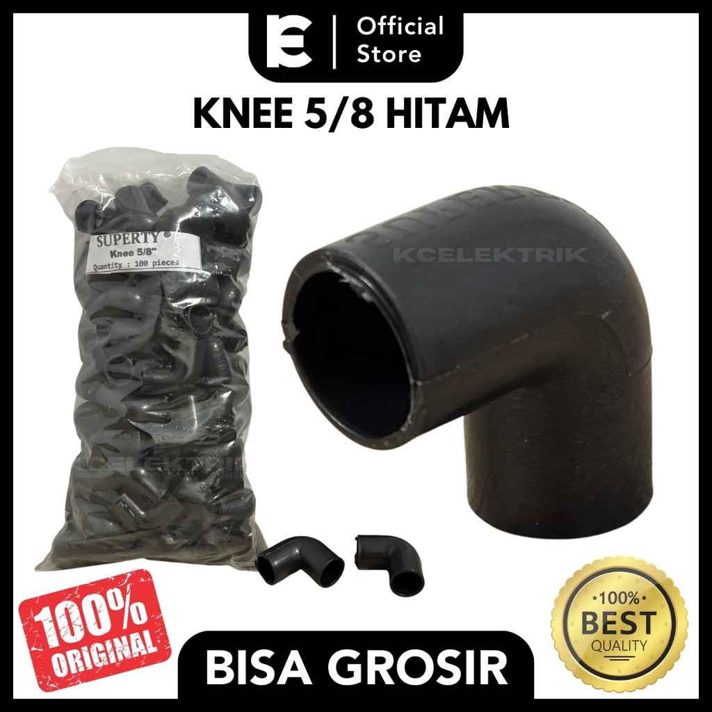 Jual KNEE 5/8 Inch Hitam SUPERTY Pipa PVC Sambungan Pipa Elbow untuk ...