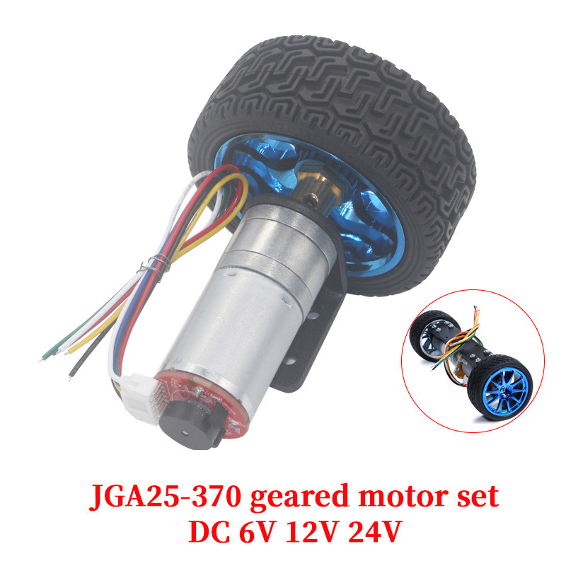 Jual JGA25-370 DC 6V 12V 24V geared motor encoder speed measuring code ...
