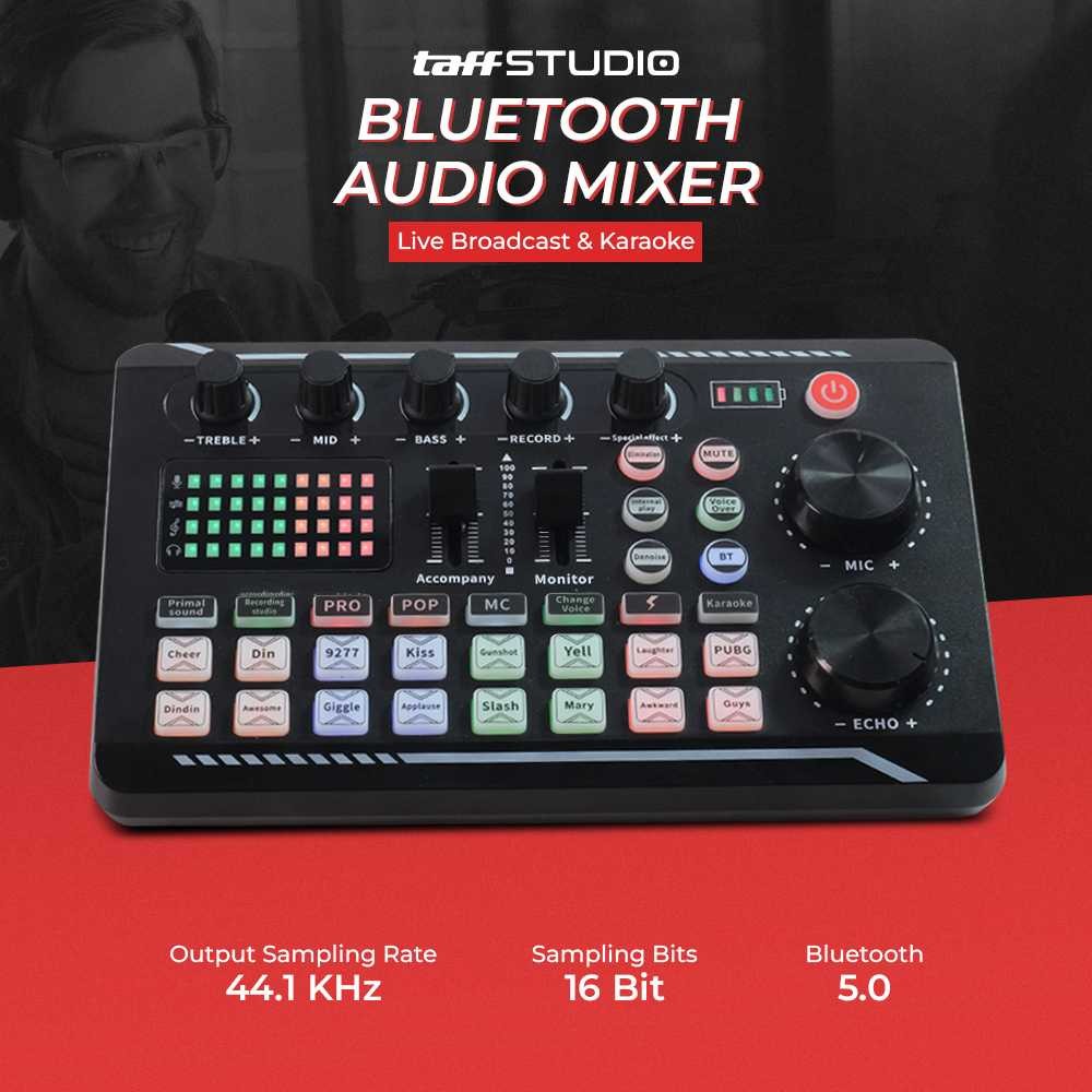Jual Mixer Sound Card Pro Audio Bluetooth Live Broadcast Karaoke - F998 ...