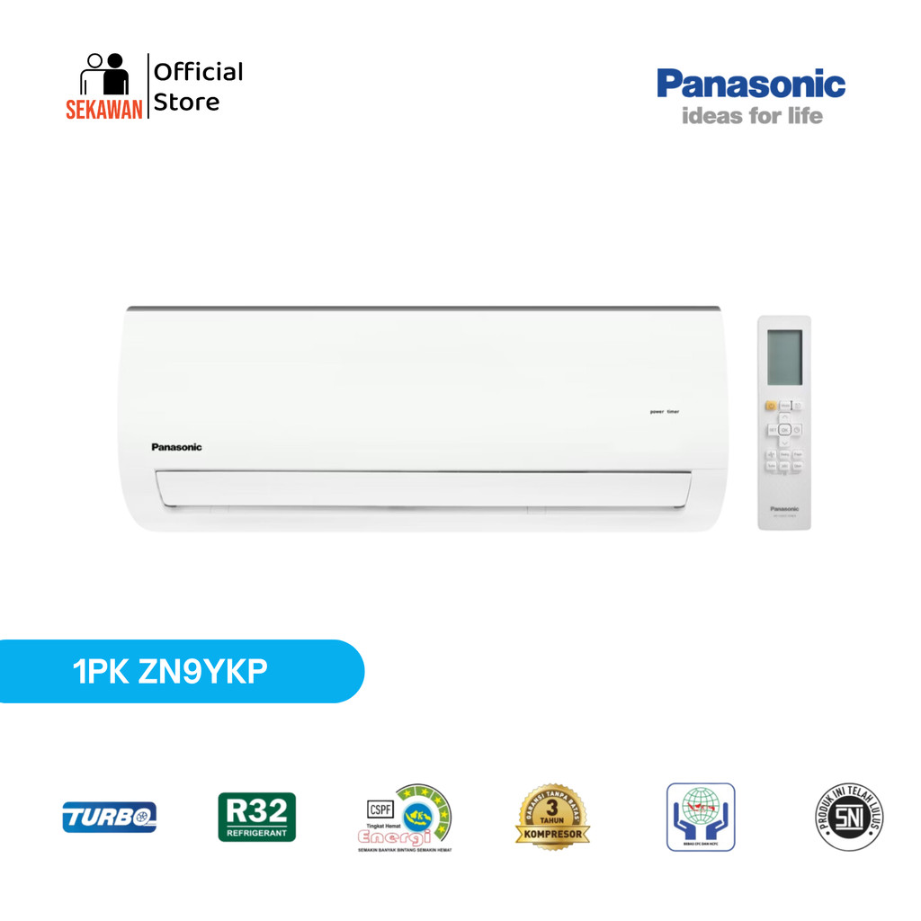 Jual AC 1pk Panasonic ZN-9YKP | ZN9 ZN9YKP R32 CS/CU standard turbo cooling | Shopee Indonesia