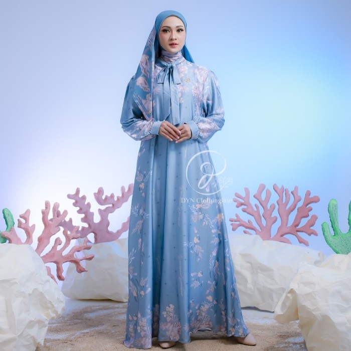 Jual DYN Signature Marella Dress Part 2 || Gamis Premium Silk - Ocean ...