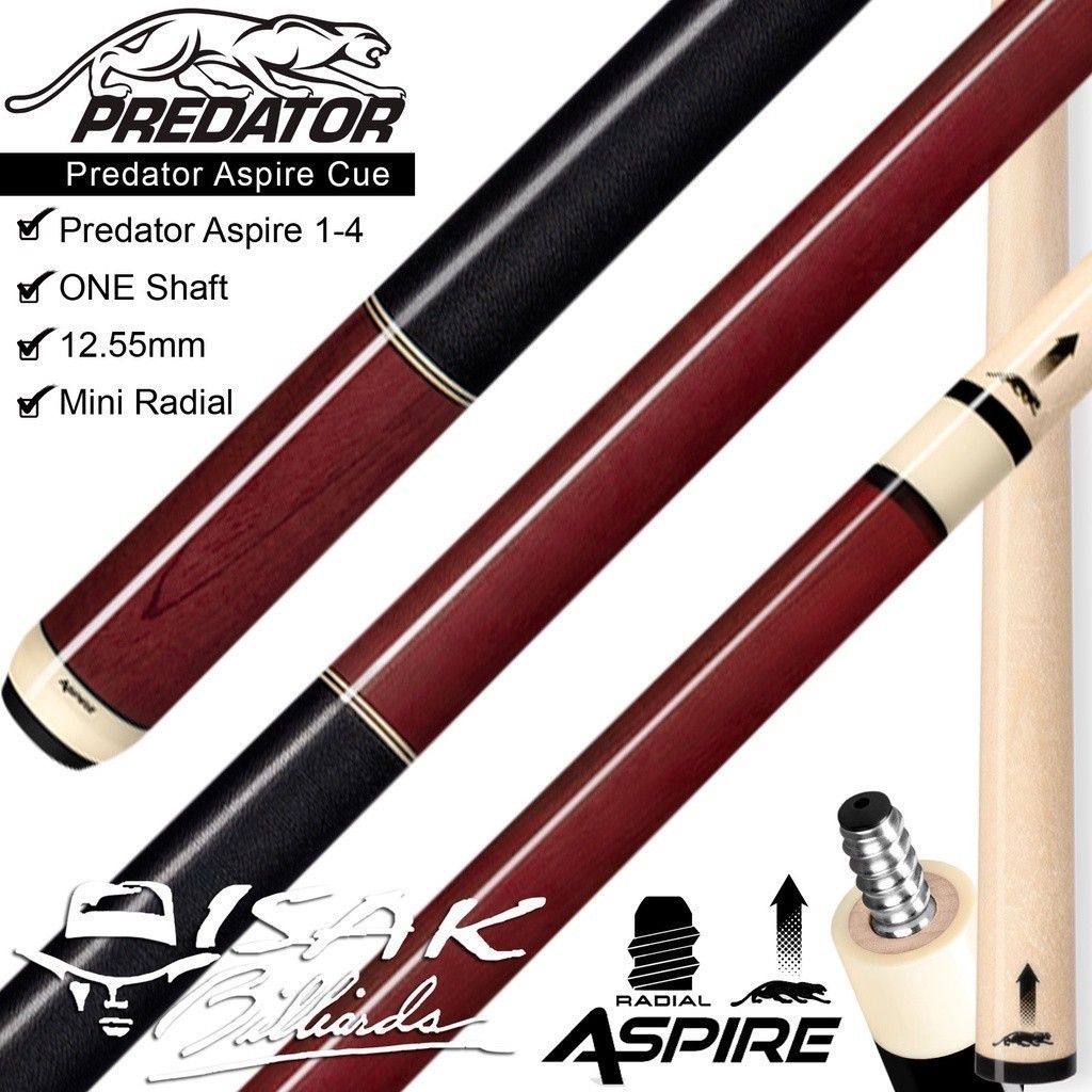Jual Predator Aspire 1-4 Pool Cue | low Deflection Radial One Shaft ...