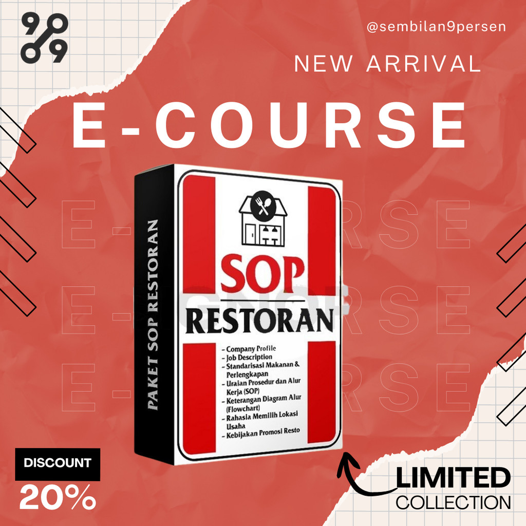 Jual Video Pembelajaran/ Ecourse Paket SOP RESTORAN (Standar ...