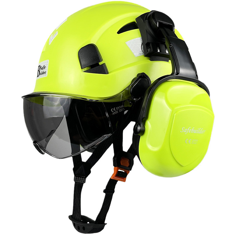 Jual Construction Reflective Safety Helmet With Visor ABS Hard Hat With ...