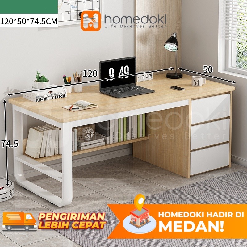 Jual Homedoki Meja Kantor / Meja Komputer / Meja Kerja Minimalis / 120cm Meja Belajar | Shopee ...