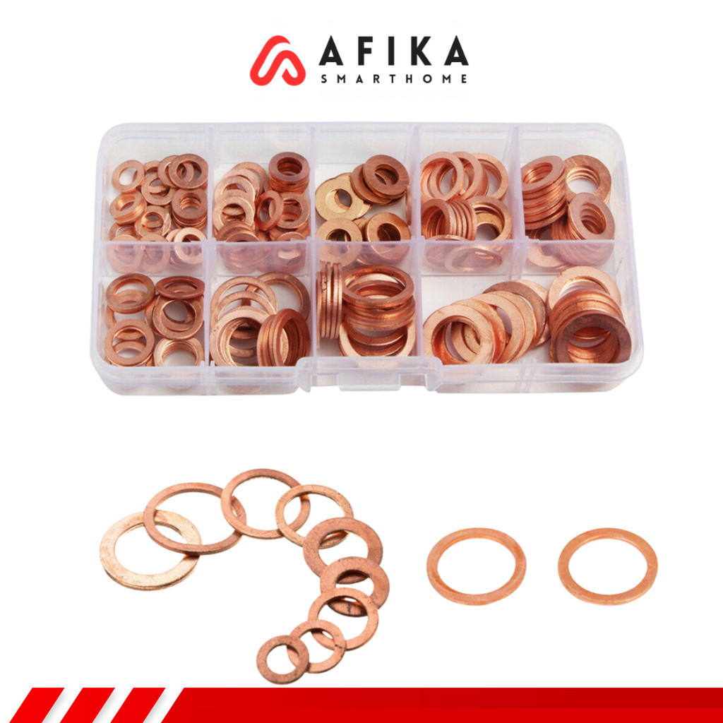 Jual Ring Baut Gasket Bolt & Nut Flat Ring Tembaga 200 PCS | Shopee ...
