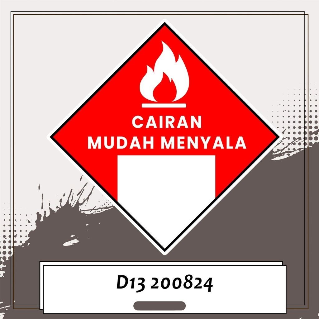 Jual Stiker Simbol Label K3 Limbah B3 Hazmat Cairan Mudah Menyala multi ...