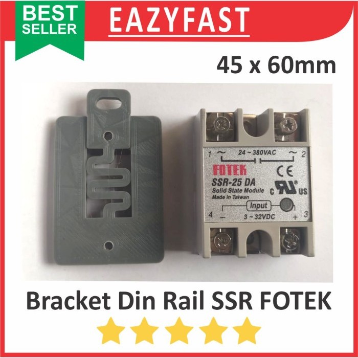Jual Bracket Modul Relay SSR Fotek 40 25 A Din Rail MCB Rel Panel Box ...