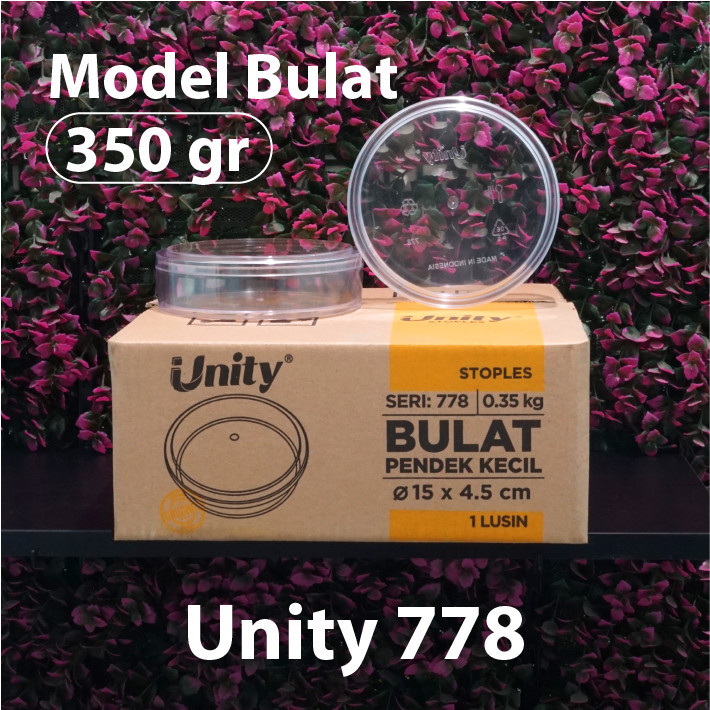 Jual (Bekasi) Toples Unity 778 - Model Bulat - Volume 350 gram - 0.35 kg | Shopee Indonesia