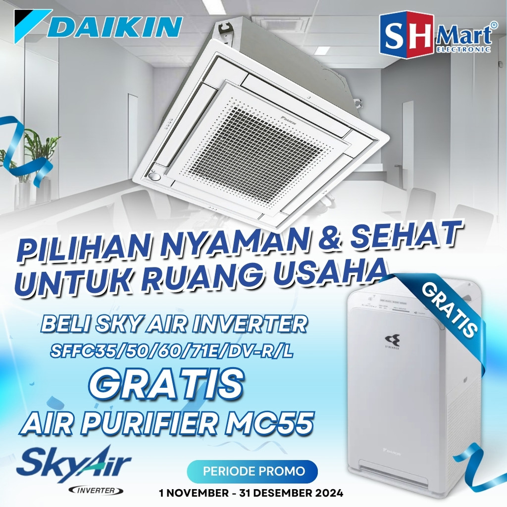 Jual AC CASSETTE DAIKIN 2,5 PK SFFC60DV-RL SKY AIR INVERTER THAILAND 1 PHASE GARANSI RESMI ...