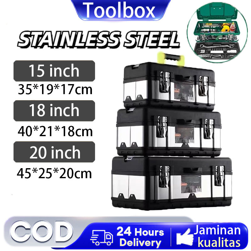 Jual JEGU Tool Box Besar 15/18/20 inch Box /Besi Baja Kotak Perkakas ...