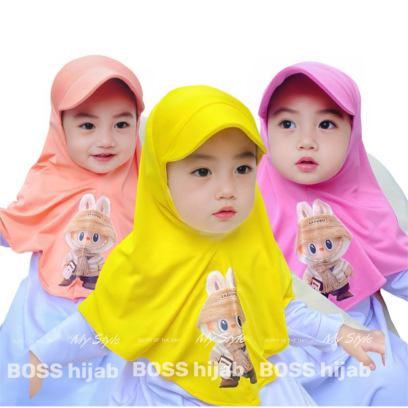 Jual Hijab topi anak labubu usia 0 6 bulan 1 2 3 4 sampai 5 tahun ...