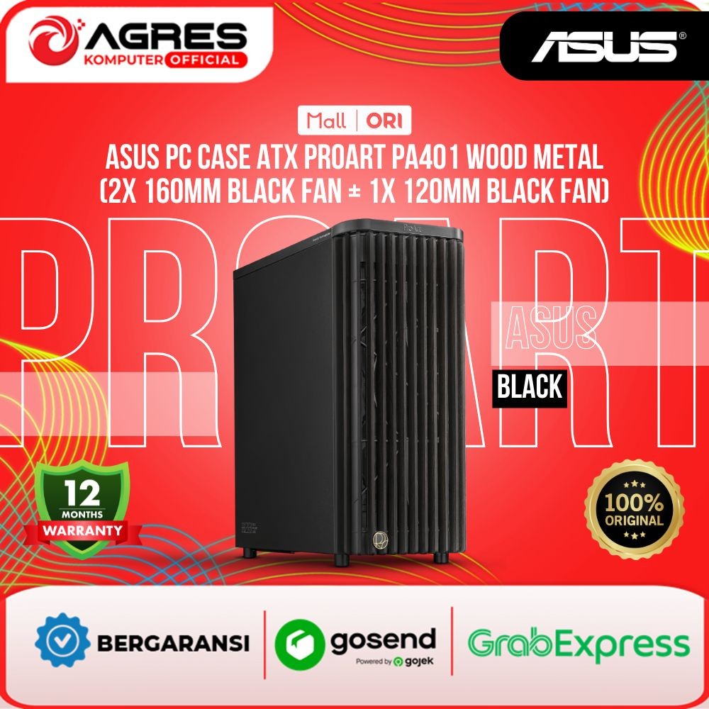 Jual ASUS PC CASE ATX PROART PA401 WOOD METAL PANEL (2X 160MM BLACK FAN ...