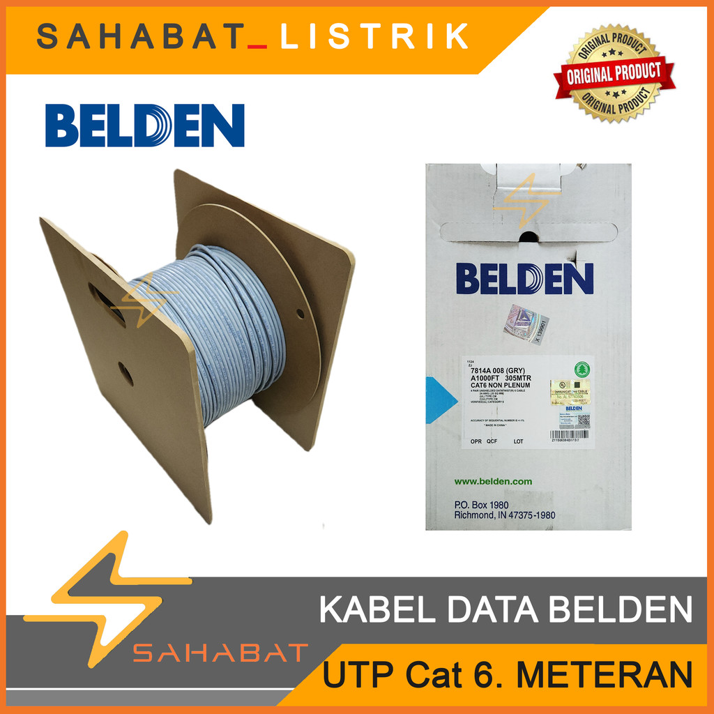Jual KABEL LAN UTP CAT6 BELDEN/ KABEL DATA CAT 6 METERAN PER METER ...