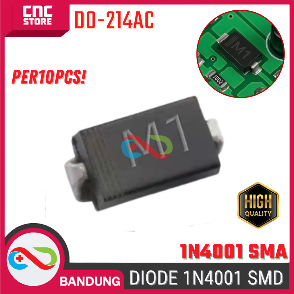 Jual 10pcs Diode 1N4001 M1 SMA Dioda M1 1N4001 SMD SMT Diode 1A ...