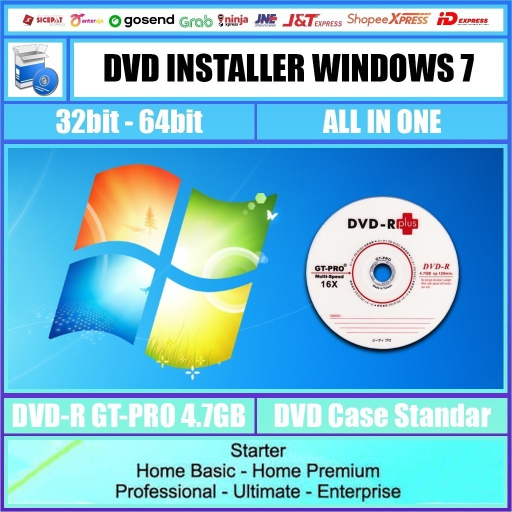 Jual DVD WIN 7 INSTALLER BOOTABLE 32BIT 64BIT ALL IN ONE AIO | Shopee ...