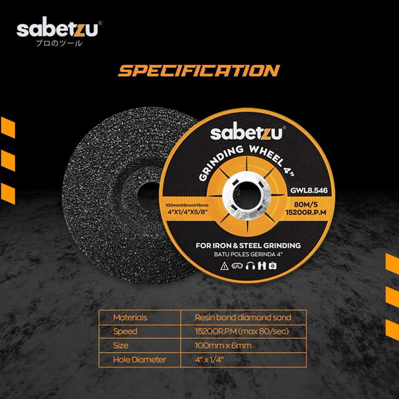 Jual Batu Gerinda Poles 4 Inch Sabetzu Poles Besi Stainless Steel Batu ...