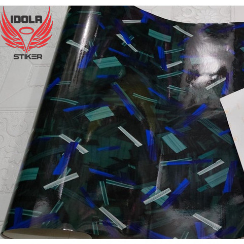 Jual SKOTLET BAHAN STICKER STIKER CARBON FORGET VIRAL BIRU (METER ...