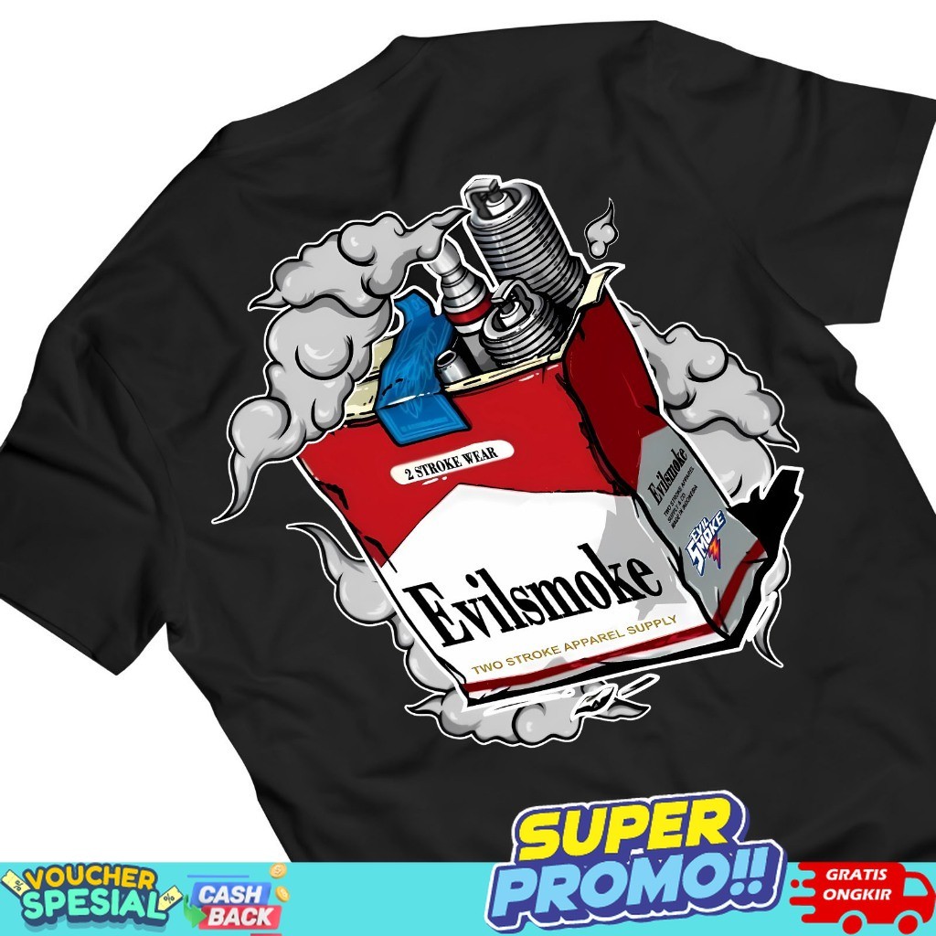 Jual KAOS 2 STROKE EVILSMOKE SPARKPLUG 2 TAK | KAOS DISTRO RACING ...
