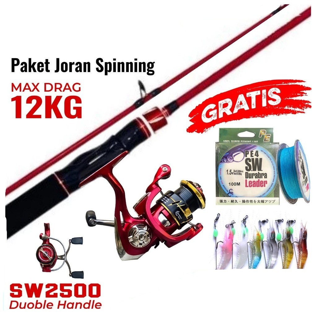 Jual 1 Set Paket Combo Joran Reel Pancing Strom Strike Spinning Rod ...