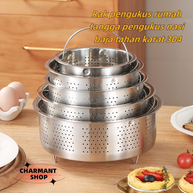 Jual 【CHARMANT】Keranjang pengukus nasi baja tahan karat tebal, pengukus ...