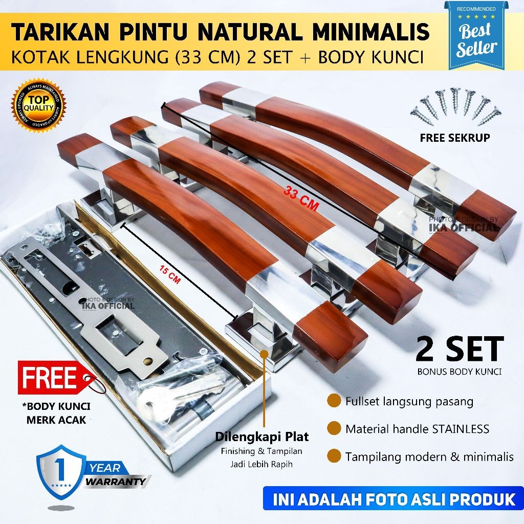Jual HANDLE PINTU RUMAH 33 CM STAINLESS ANTI KARAT MEWAH MINIMALIS ...