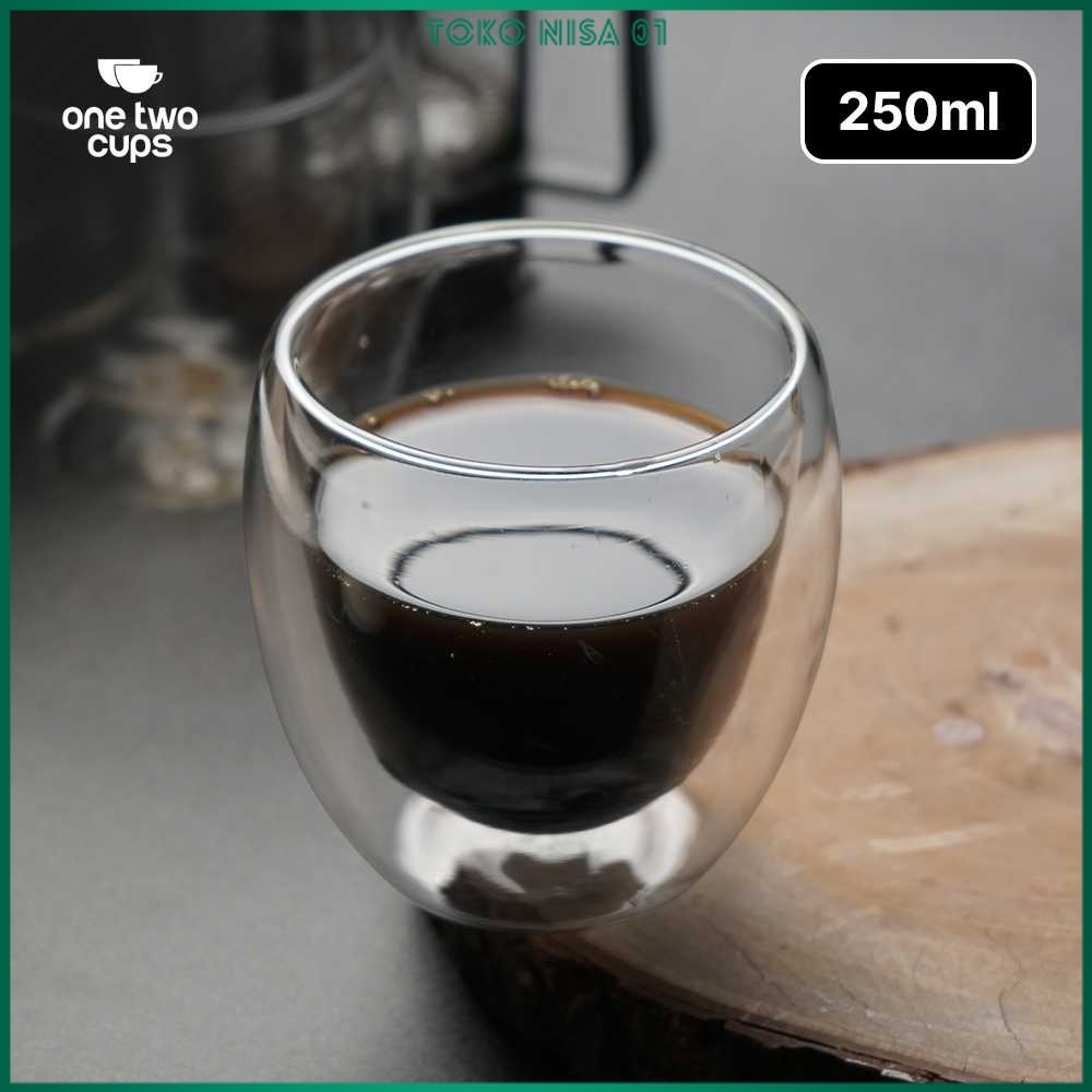 Jual One Two Cups Gelas Kopi Anti Panas Double Wall Glass Borosilicate - PLY1704 | Shopee Indonesia