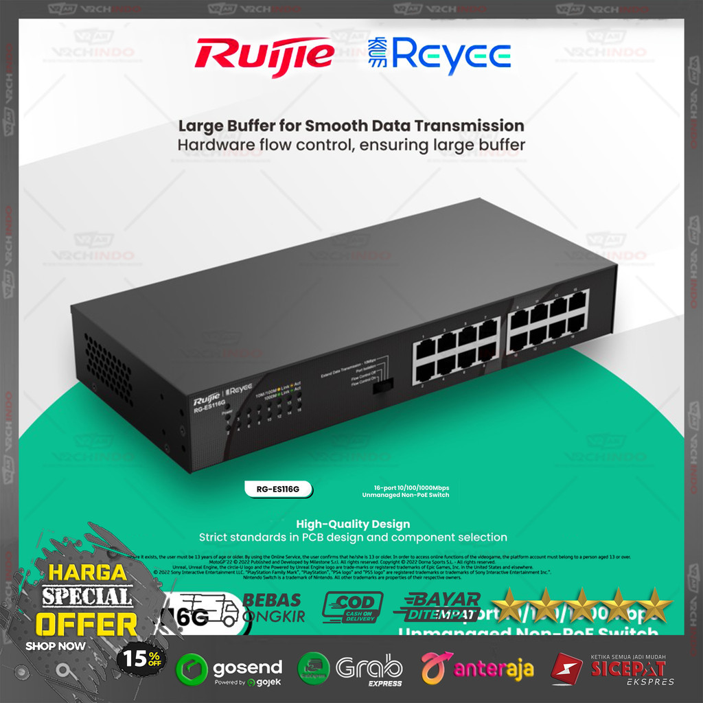 Jual Ruijie Reyee REYEE RG-ES116G | Switch Unmanaged 1000Mbps 16-port ...