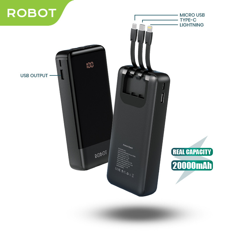 Jual ROBOT Powerbank Fast Charging Kabel / Powerbank 20000mAh ...