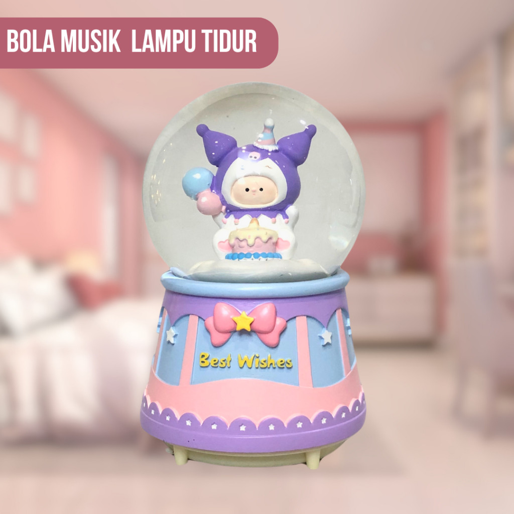 Jual Kotak Musik Bola Salju + Lampu Kuromi Little Pony Kapibara Sailor ...