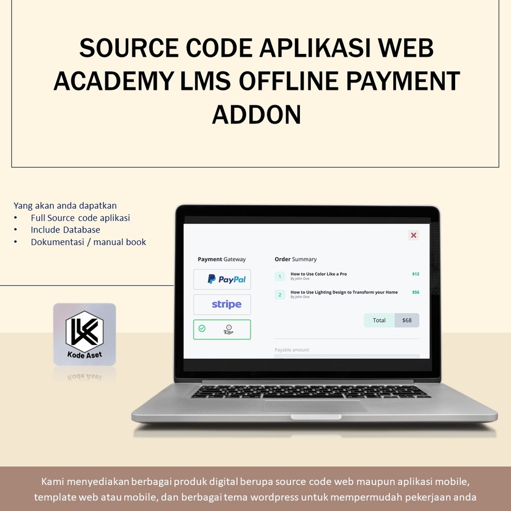 Jual SOURCE CODE APLIKASI WEB ACADEMY LMS OFFLINE PAYMENT ADDON | Shopee Indonesia