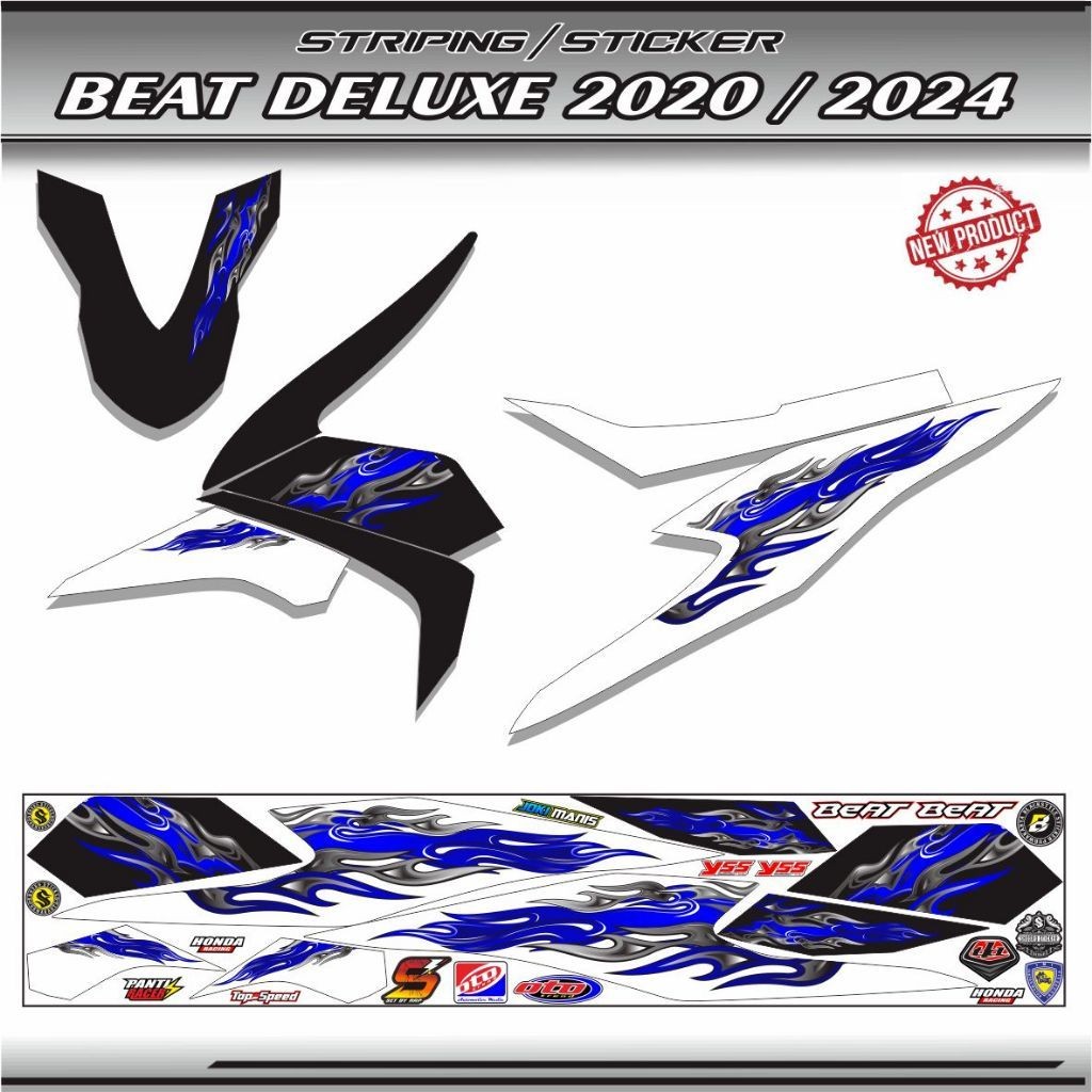 Jual stiker / STRIPING BEAT ISS DELUXE / VARIASI MOTOR MATIC HONDA BEAT ...
