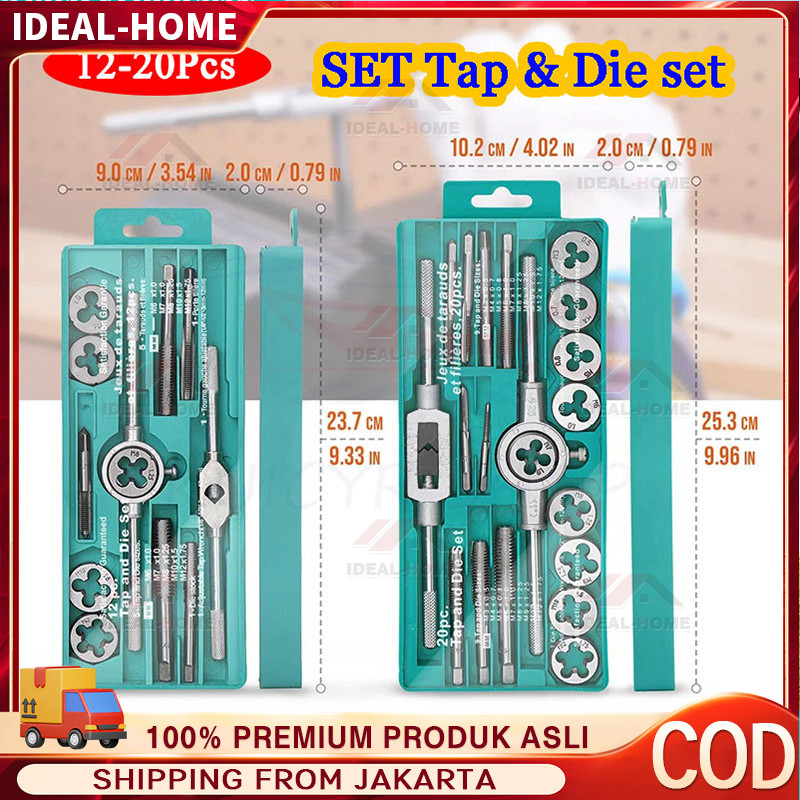 Jual 【Ready Stock,COD】Tap Die Set 12Pcs 20 Pcs 40 pcs Snai dan Tap Ulir ...