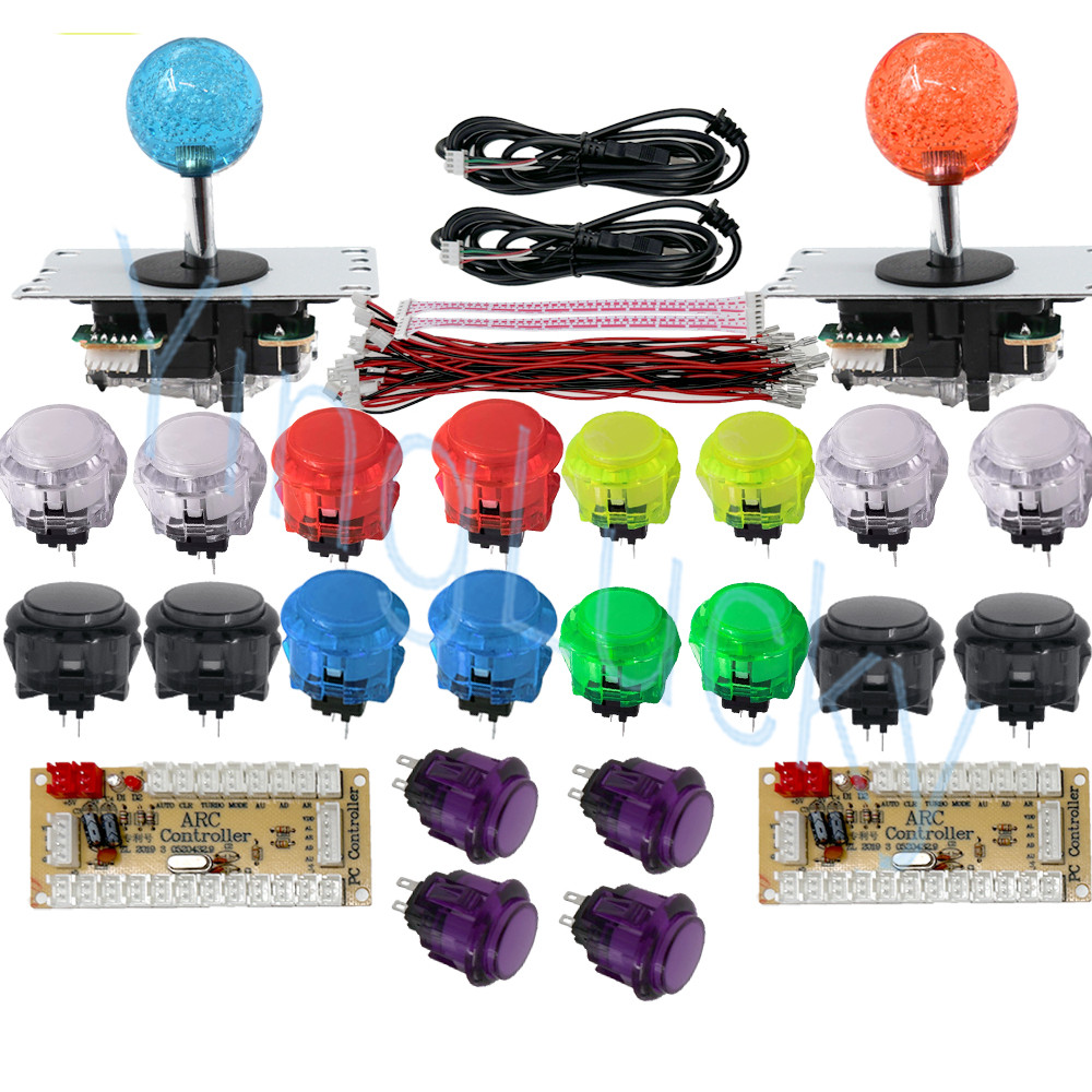 Jual DIY PC Raspberry Pi Arcade Game Kit 2 Players With Transparent ...