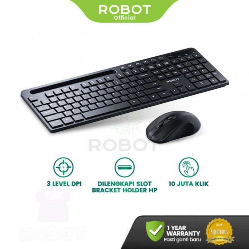 Jual ROBOT M3700 Keyboard Mouse Combo 10 Million Clicks 1600DPI USB ...