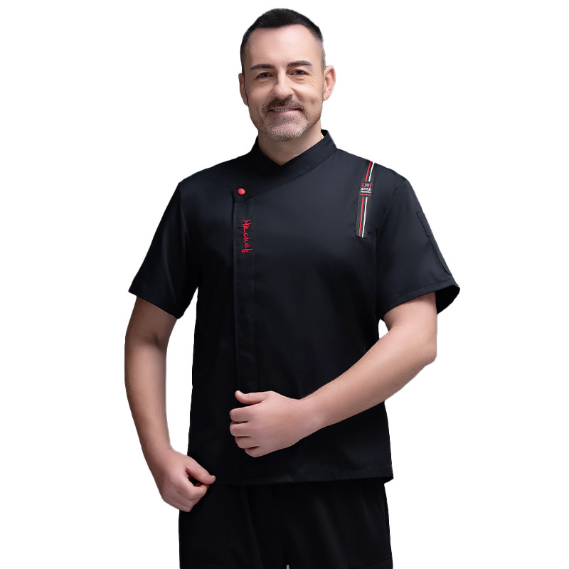Jual Chef Jacket Short Sleeve Barista Baker Work Uniform Waiter ...