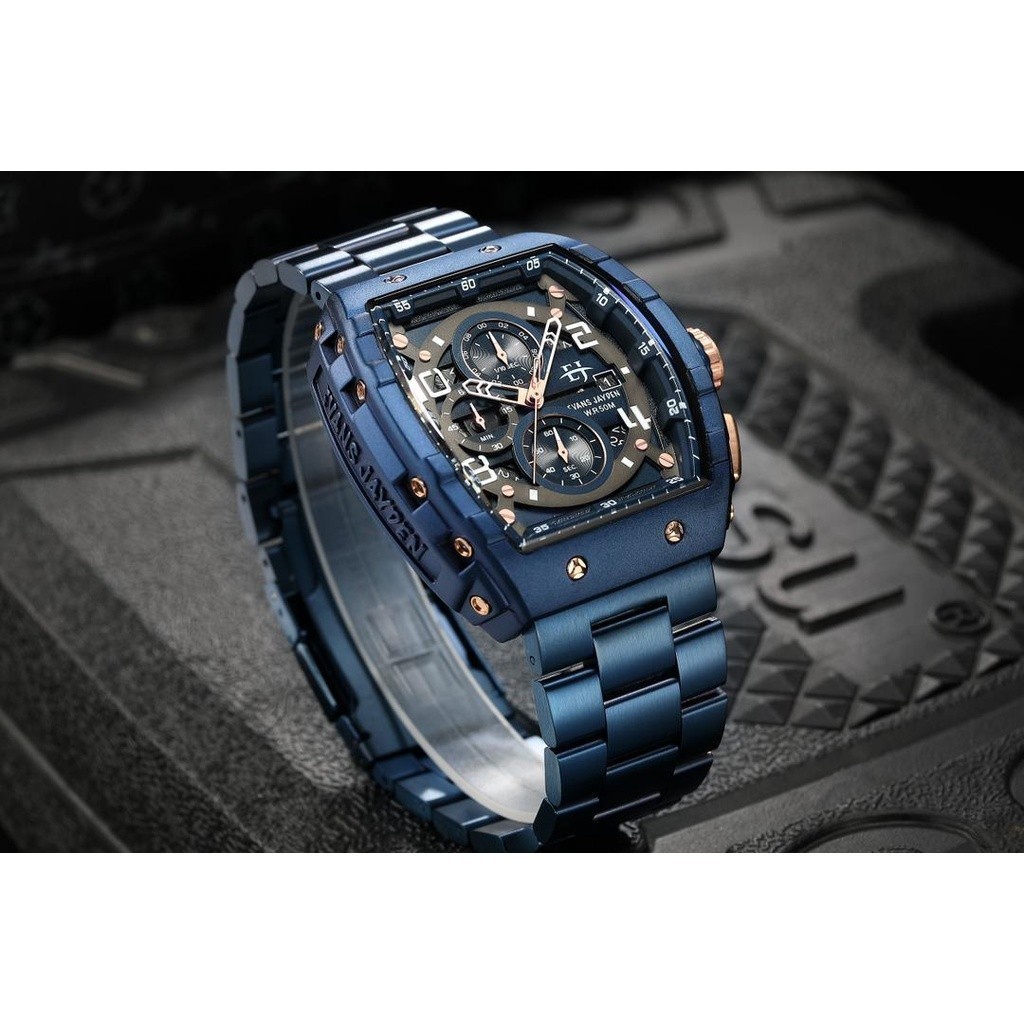 Jual [ DISKON ] Evans Jayden Jam Tangan Pria 9554-2 Rantai Stainless ...